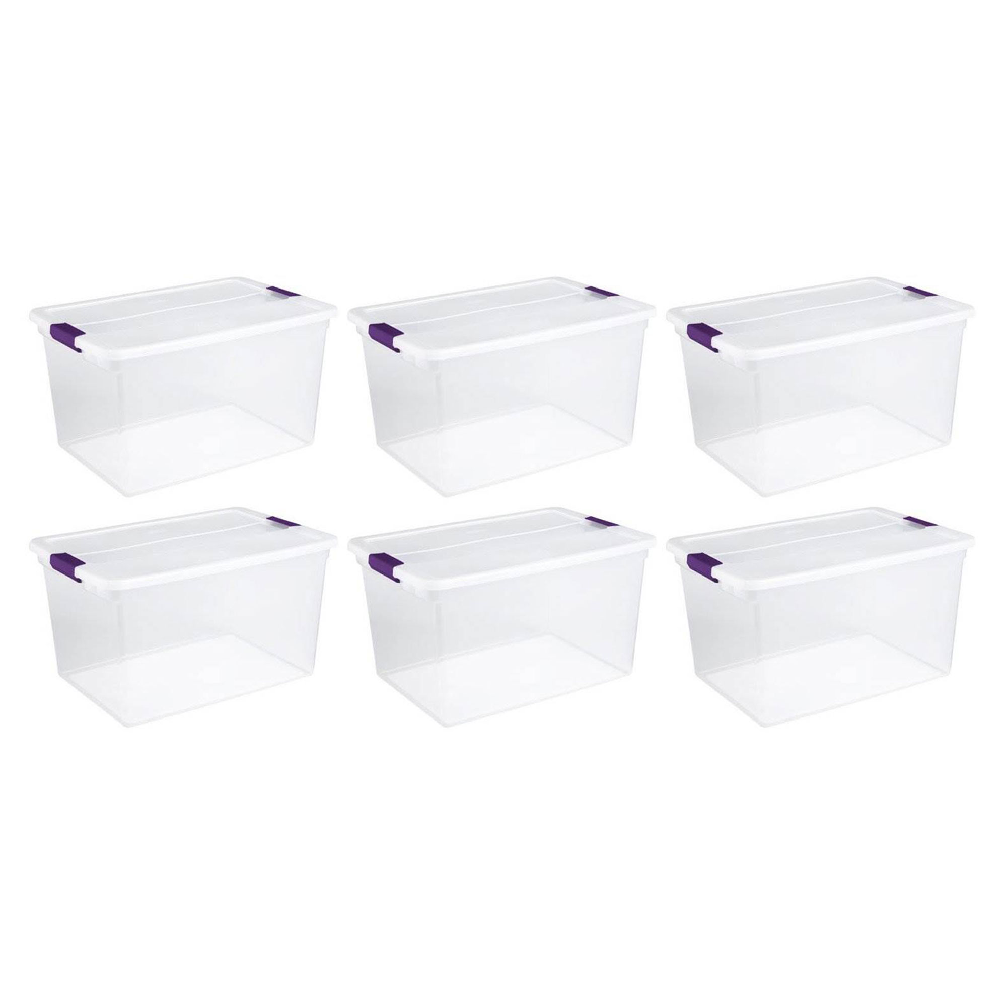 Sterilite 66 Quart ClearView Storage Tote Container with Latching Lid ...