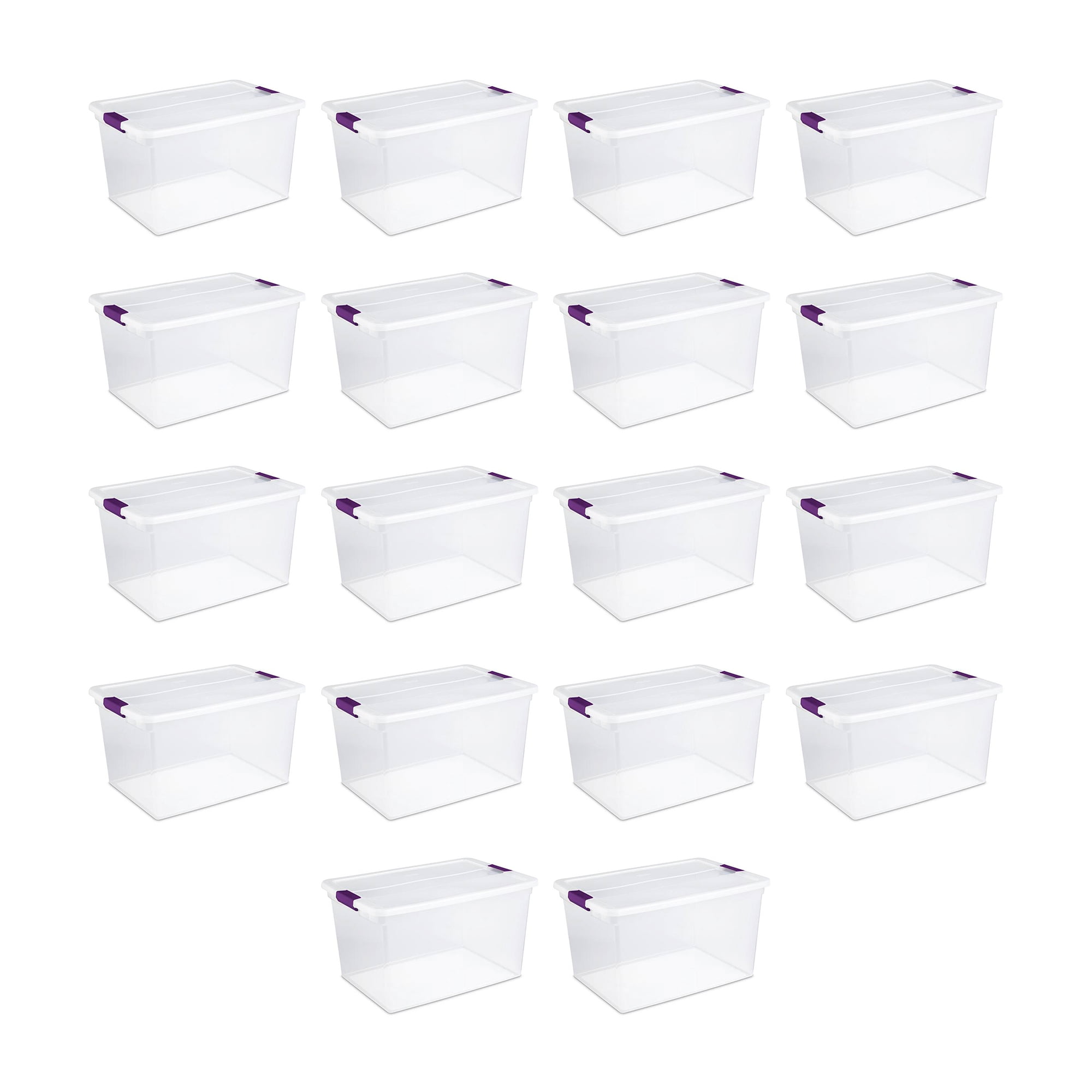 Sterilite 66 Quart ClearView Storage Tote Container with Latching Lid ...