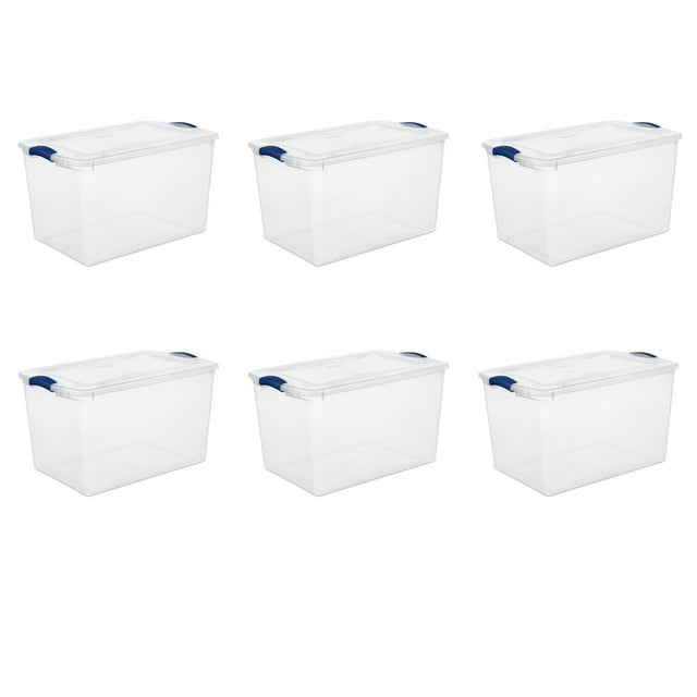 Sterilite, 66 Quart Clear Storage Bin, Latch Lid Storage Container ...