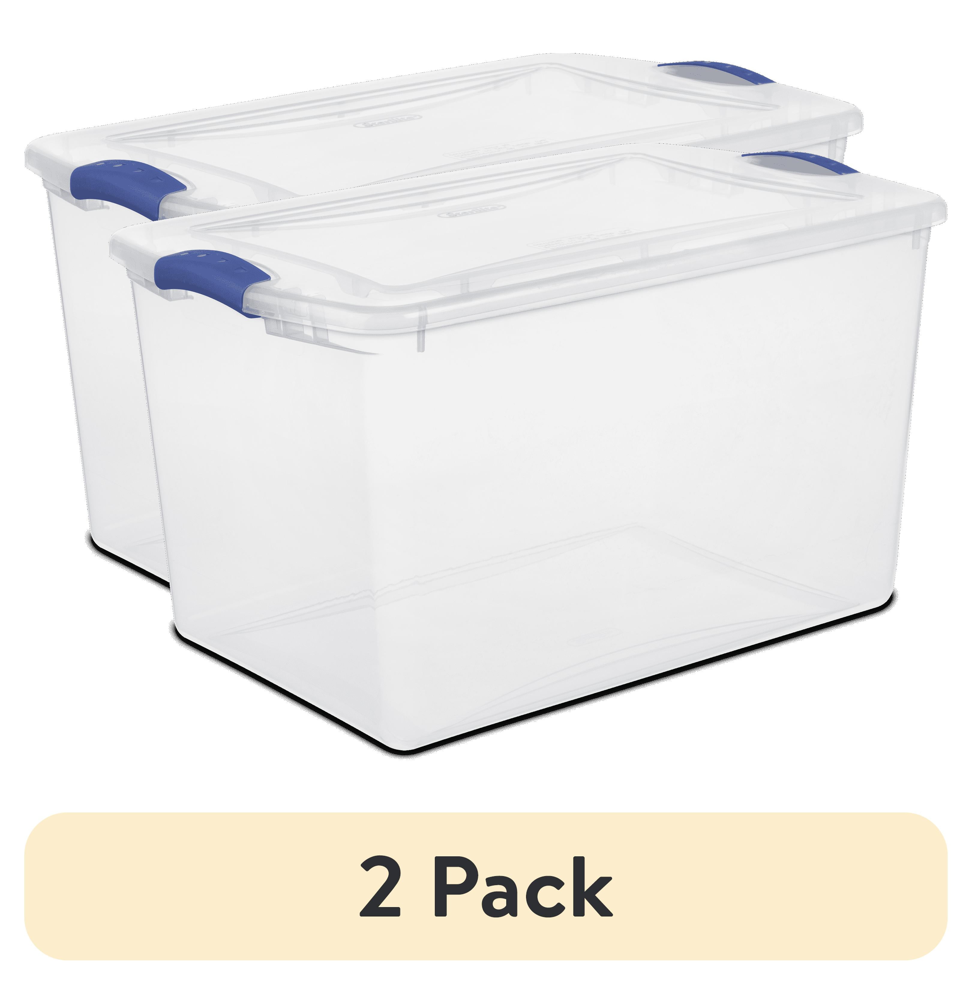 (2 pack) Sterilite 66 Qt. Latch Box Plastic, Stadium Blue, Set of 6 ...