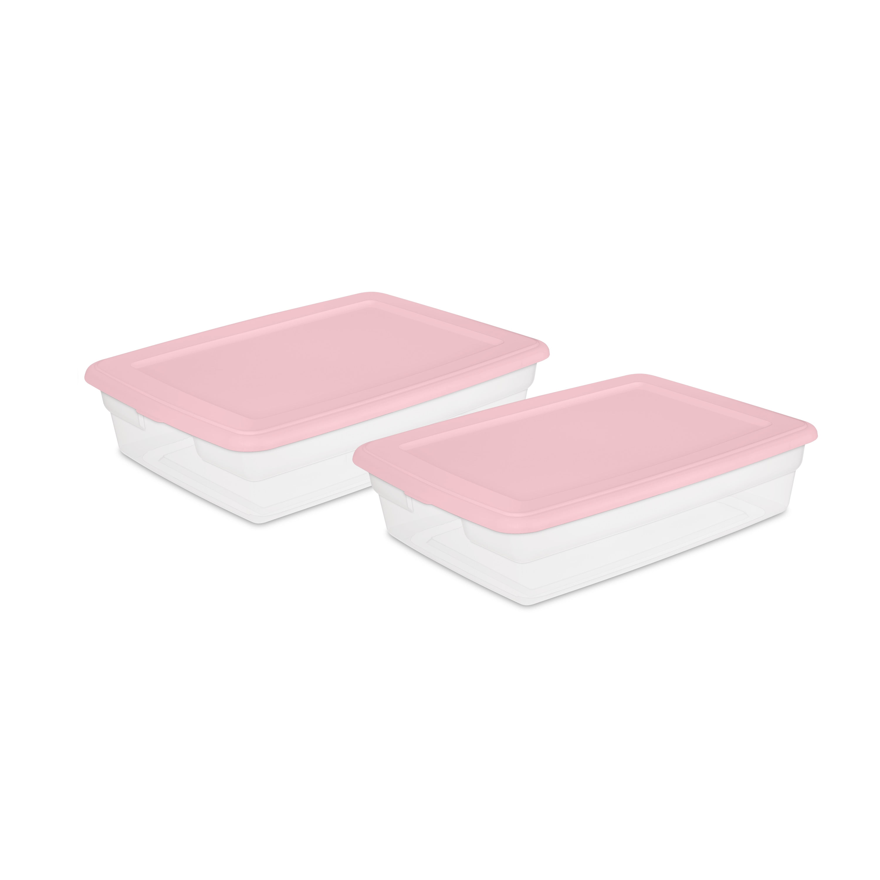 Sterilite 7 Gallon Plastic Storage Box, Blush Pink, 2 Count - Walmart.com