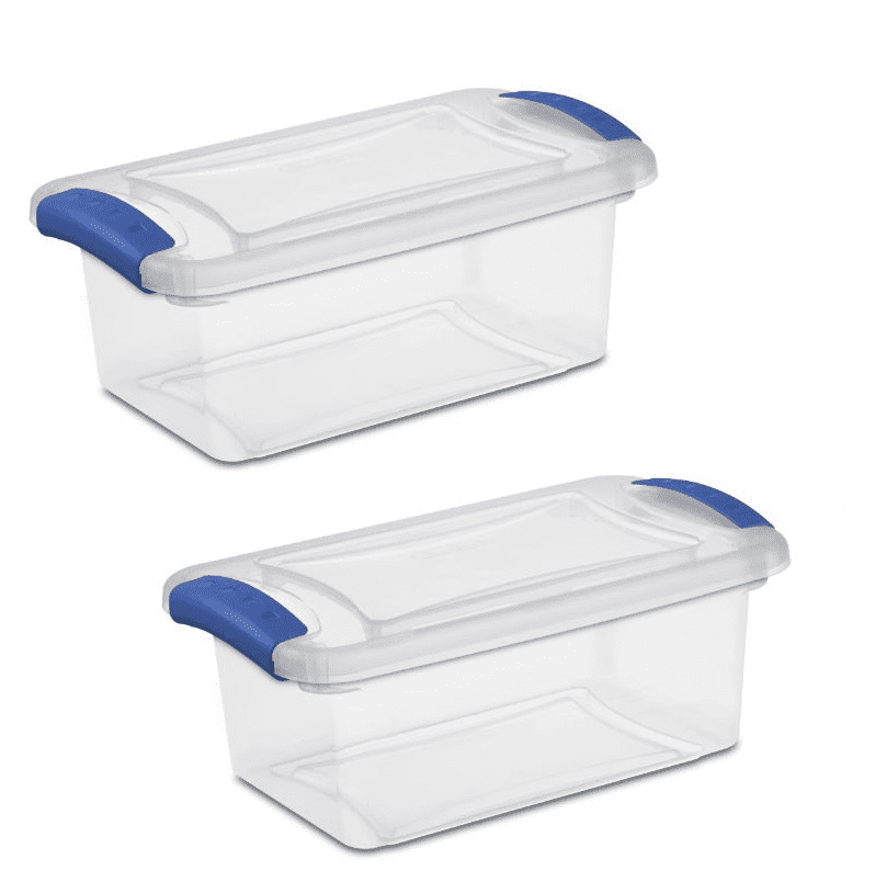 Sterilite 7 Quart Clear Plastic Latch Box, Stackable Storage Organizer ...
