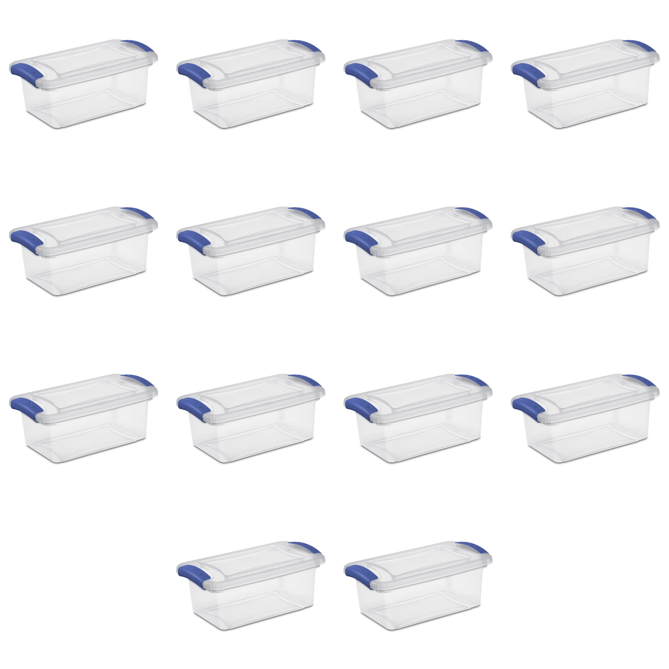 Sterilite 7 Qt. Shallow Storage Containers, Latch Box Plastic, Stadium ...