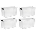Sterilite 70 Qt Clear Plastic Stackable Storage Containers Box with ...