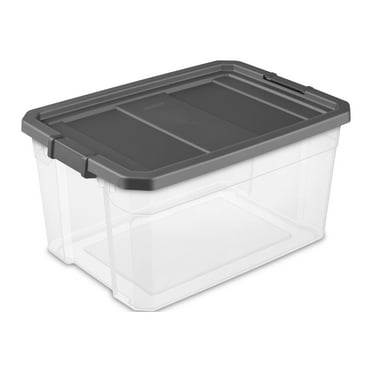 Sterilite 40 Qt. Stacker Box Plastic, Flat Gray - Walmart.com