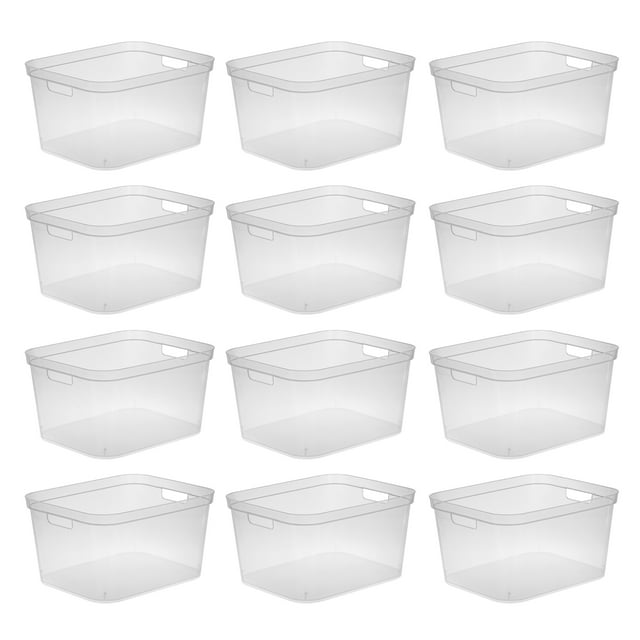 Sterilite Multipack 8.25x12.25x15 Inch Clear Plastic Storage Bin with ...