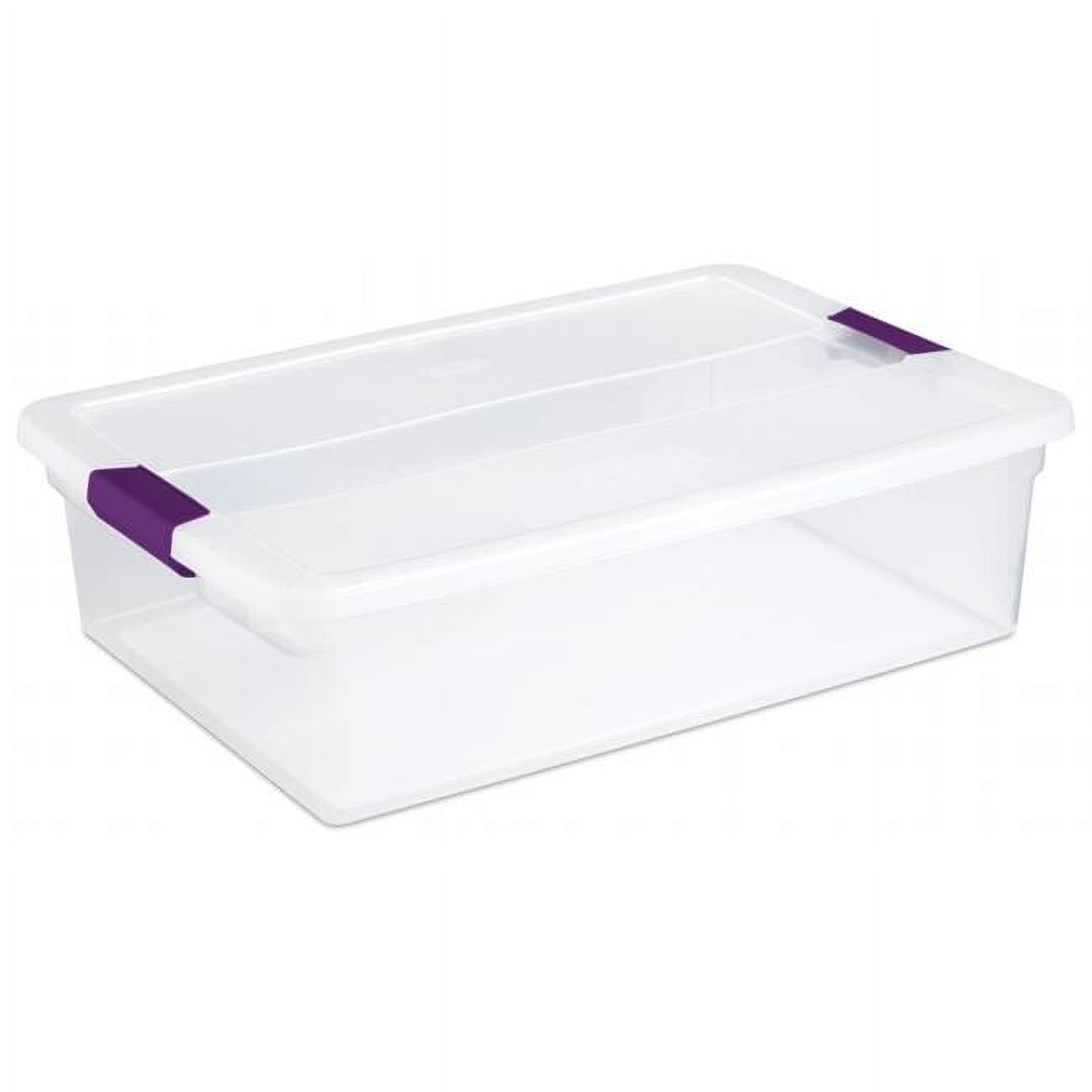 Sterilite 32 qt Clear Latch Storage Box 6.5 in. H X 16.375 in. W X 23. ...