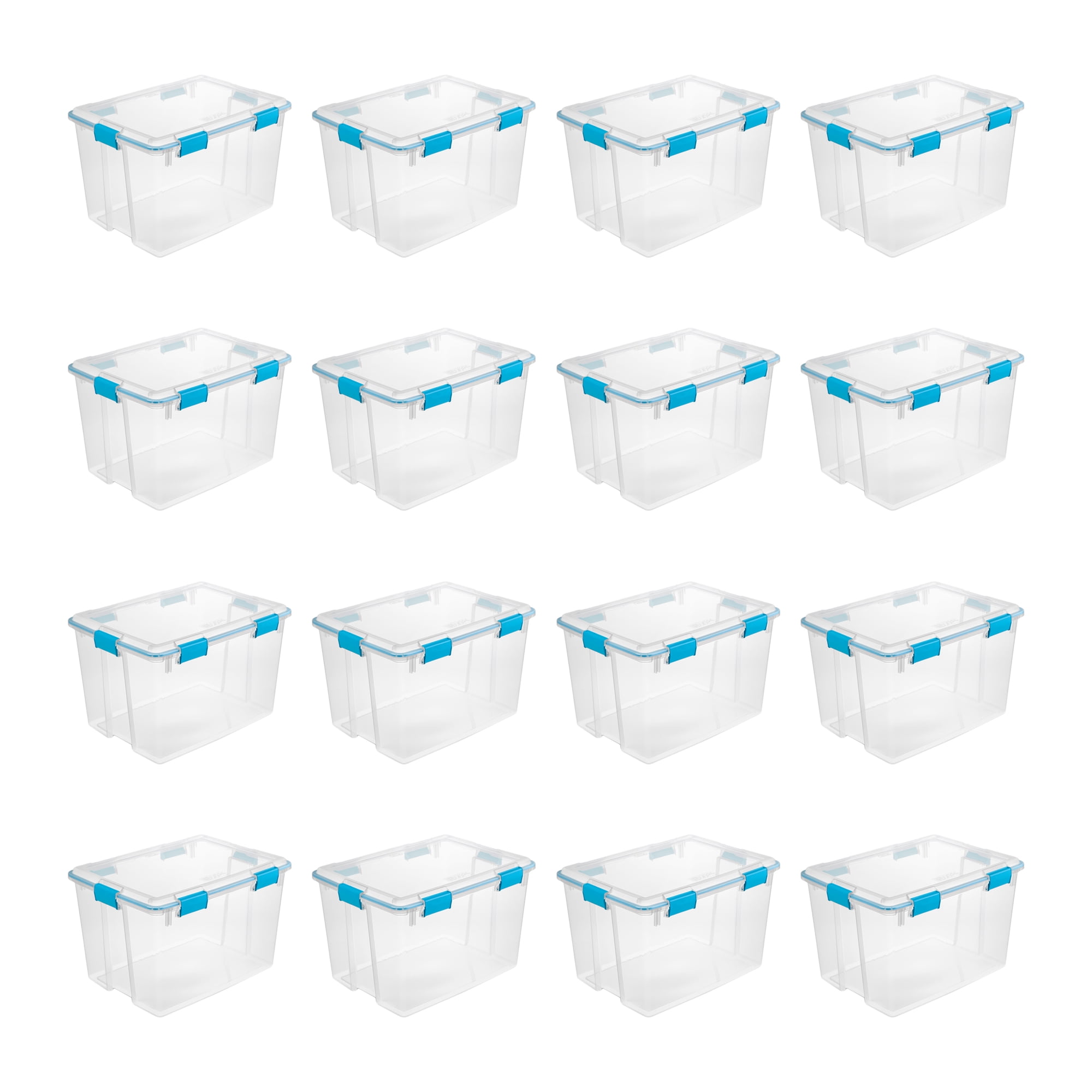 Sterilite 80-Qt Clear Plastic Stackable Storage Containers with Gasket ...