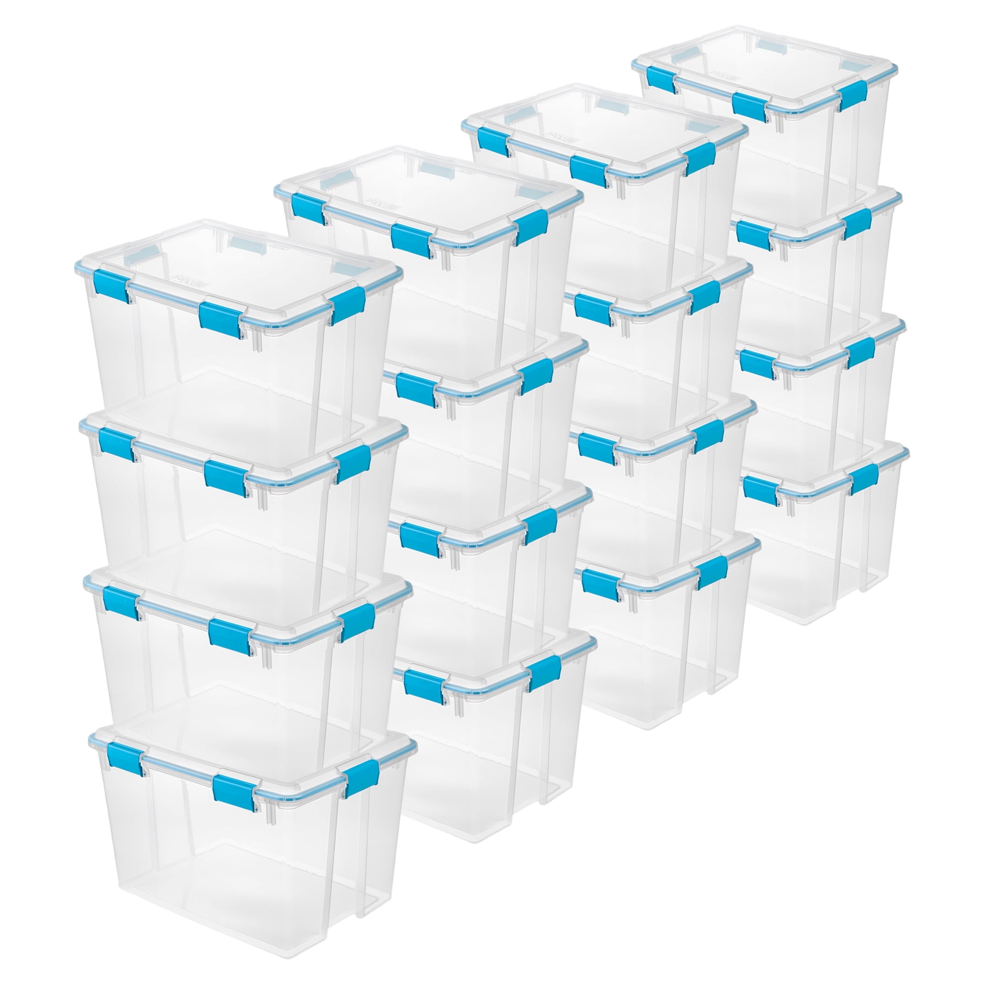 Sterilite 80-Qt Clear Plastic Stackable Storage Containers with Gasket ...