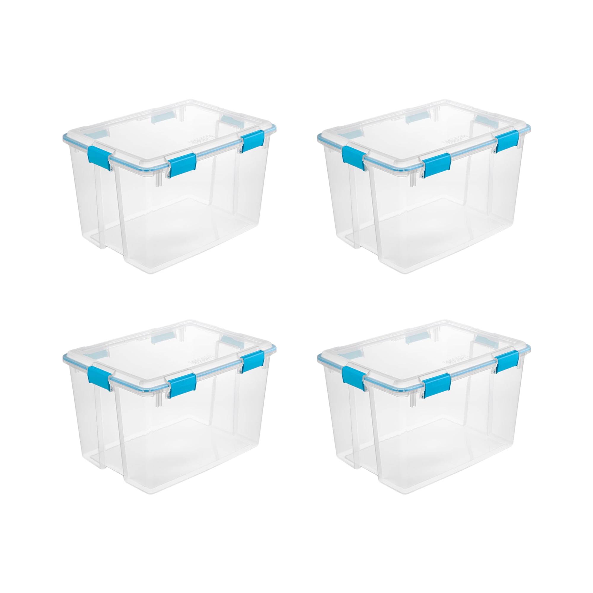 Sterilite 80 Qt Clear Plastic Stackable Gasket Box with Latching Lid ...