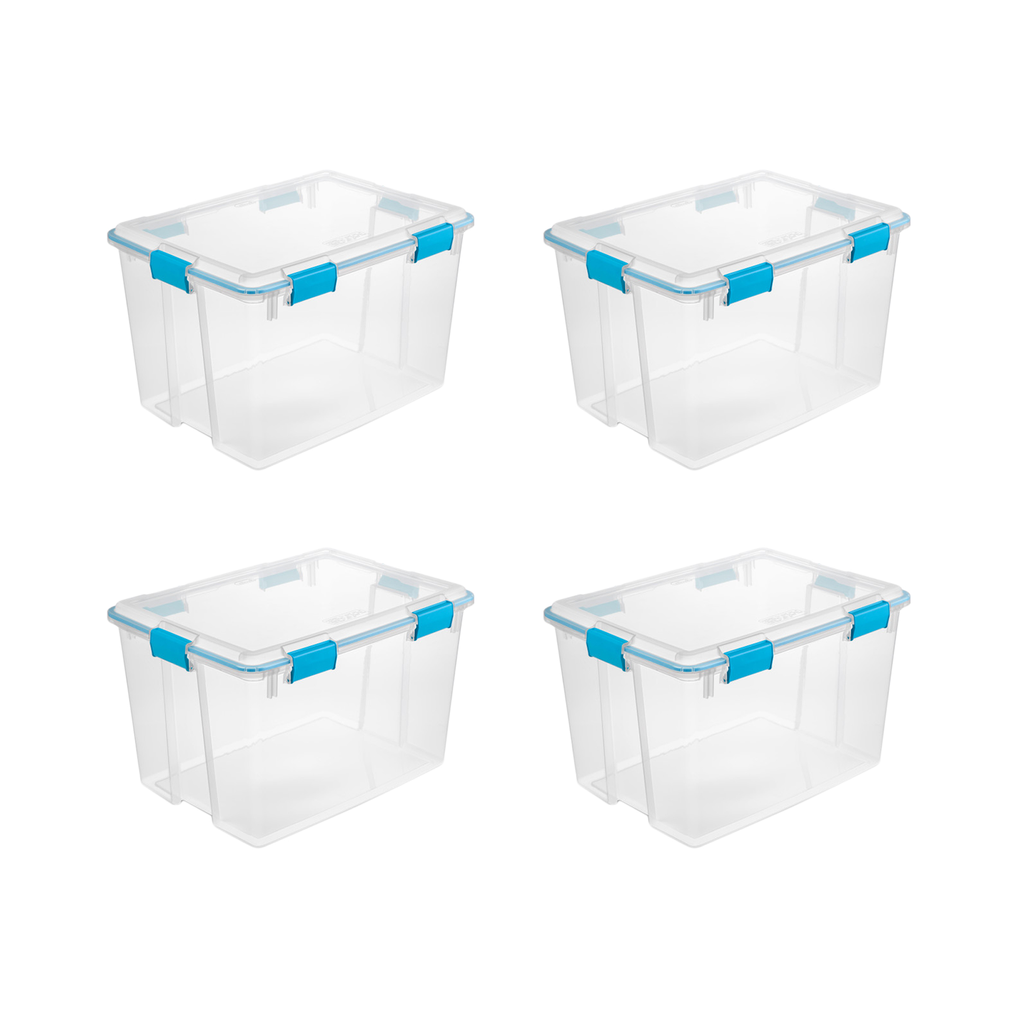 Sterilite 6Qt Plastic Stackable Storage Box w/Latching Lid, Clear (12 ...