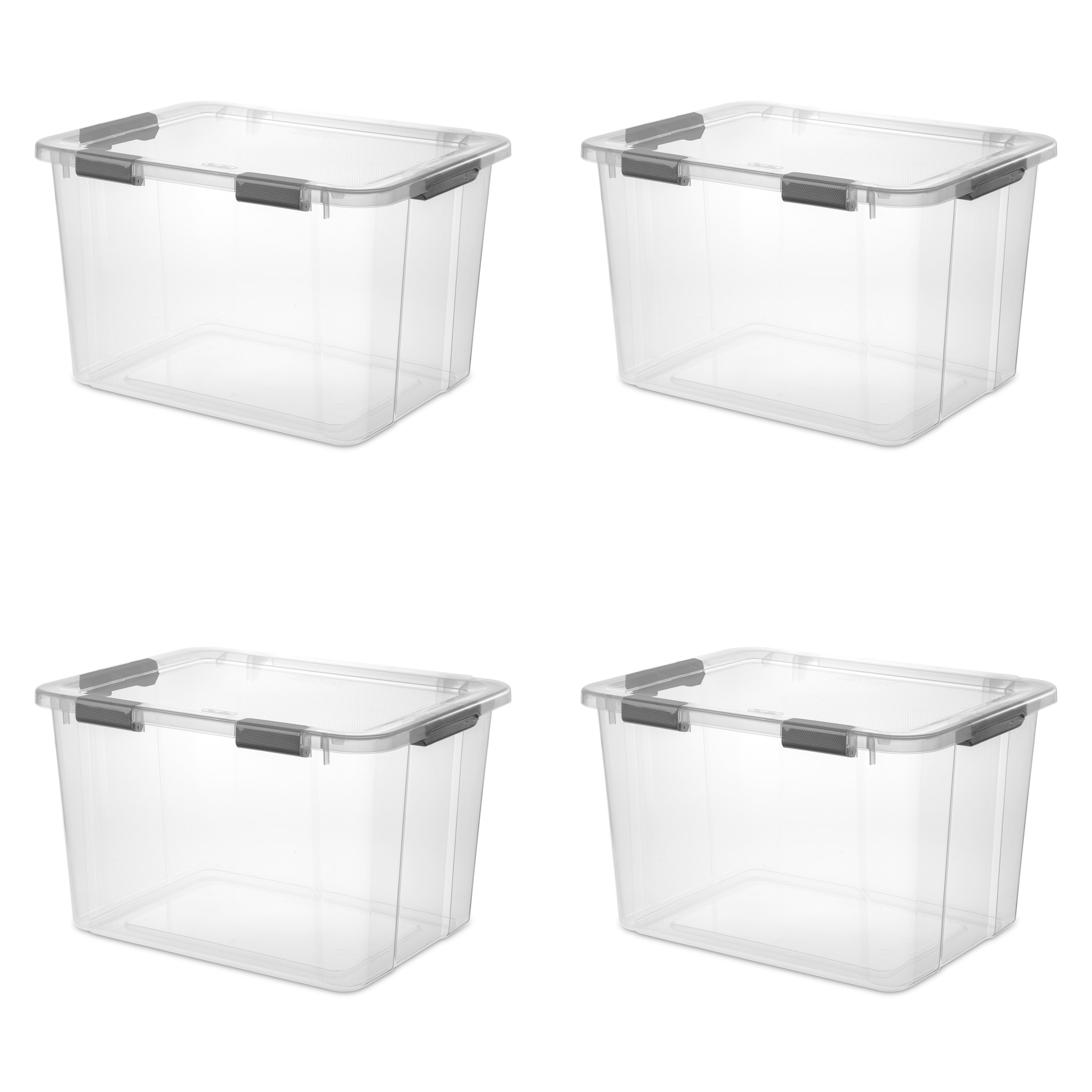 Sterilite 80 Quart HingeLID Clear Storage Box with Latch Lid & Comfort ...