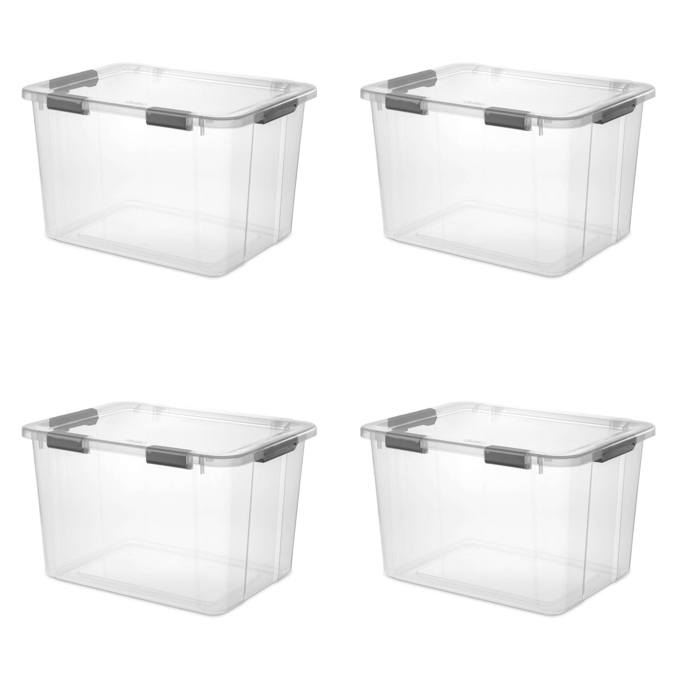 Sterilite 80 Quart HingeLID Clear Storage Bin with Latch Lid and ...