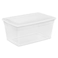Sterilite 90 Quart Plastic Storage Box Container, Clear Base & White ...
