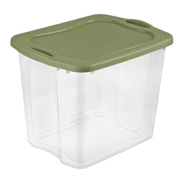 Sterilite 95 Qt. EZ Carry Plastic, Clear/Sage Legume - Walmart Business ...