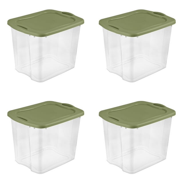 Sterilite Large Storage Bin, 95 Quart EZ Carry Clear Plastic Storage ...