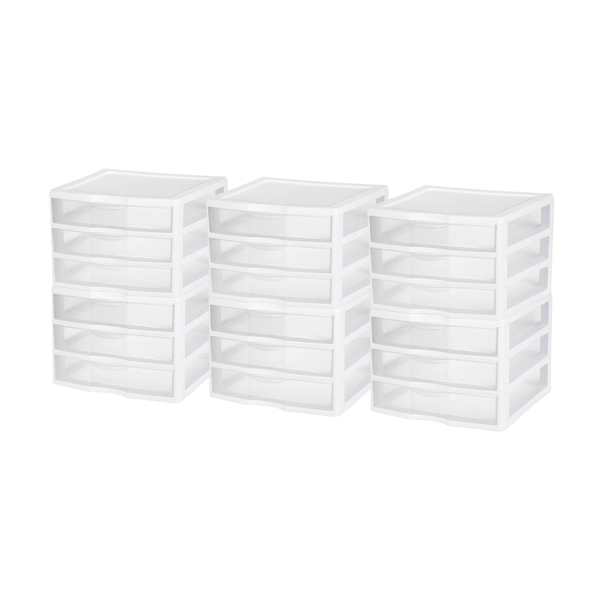Free Shipping! Sterilite Clear Plastic Three-Drawer Stackable ...