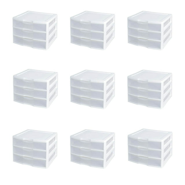 Free Shipping! Sterilite Clear Plastic Three-Drawer Stackable ...