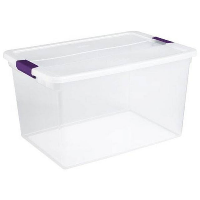 Sterilite ClearView 66 Quart Stacking Storage Tote w/ Latch Lid, 36 ...