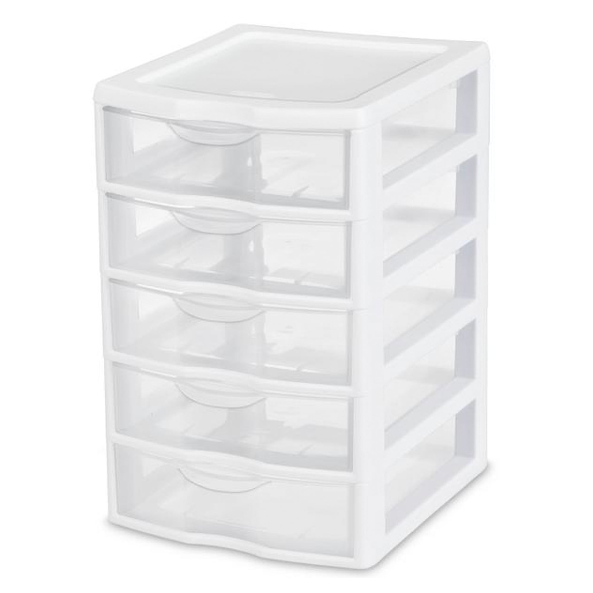 Sterilite Clearview Modular Organizer Unit, Small Plastic 5-Drawer ...