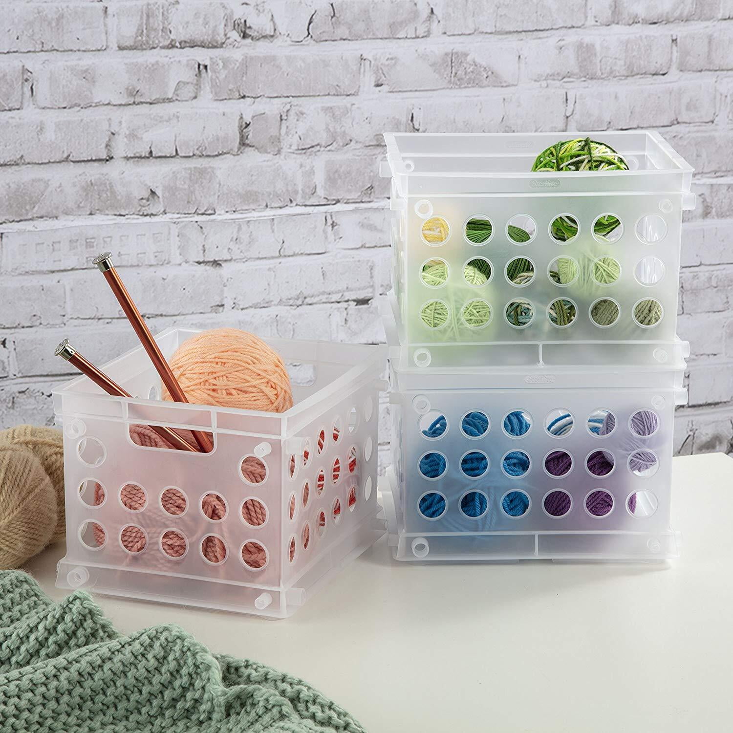 Sterilite Convenient Mini Square Small Storage Organizing Crate, Clear ...