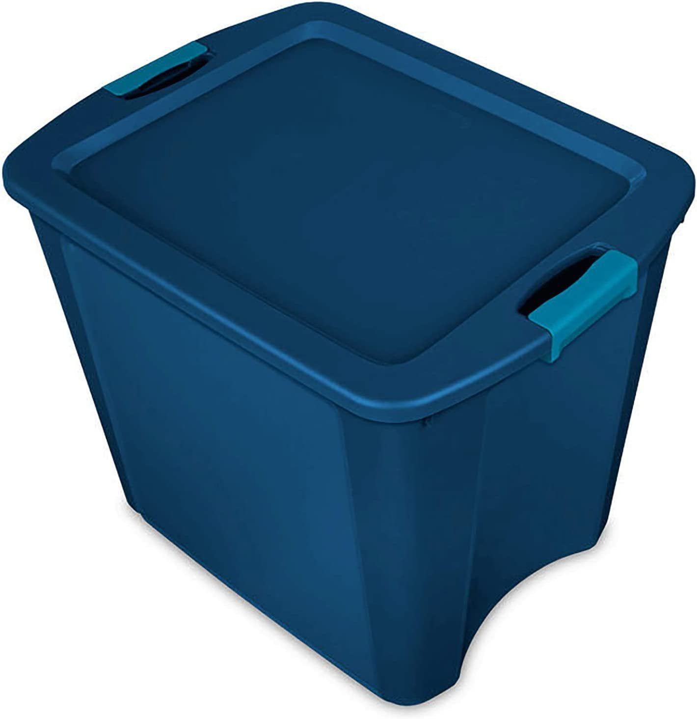 Sterilite Corp 26 Gallon Latch and Carry Tote, True Blue Lid and Base ...