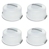 Sterilite 2008004 Plastic Cake Server and Carrier with Handle, Round Lid Cover and Holder, White ...