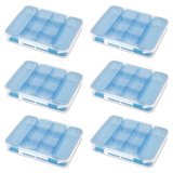 Sterilite Divided Case Stackable Plastic Small Storage Lidded Container ...