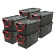 Sterilite Durable 40 Gallon Wheeled Industrial Storage Tote, Black (8 ...