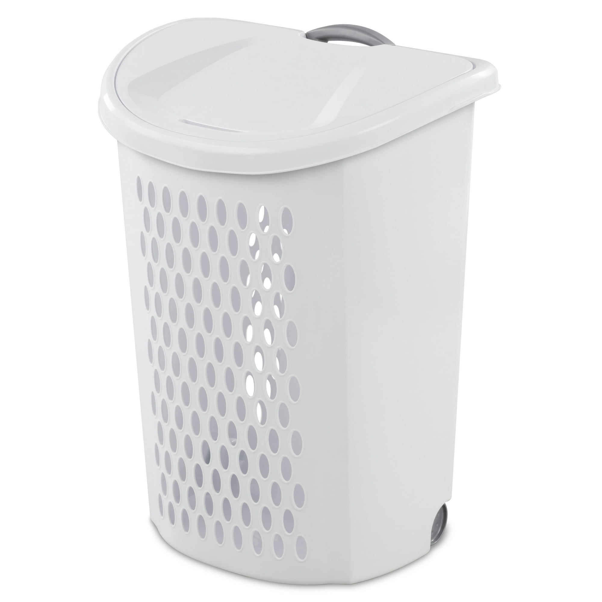 Sterilite Laundry Hamper, Rolling Design, Ventilated Base, Slim Profile ...