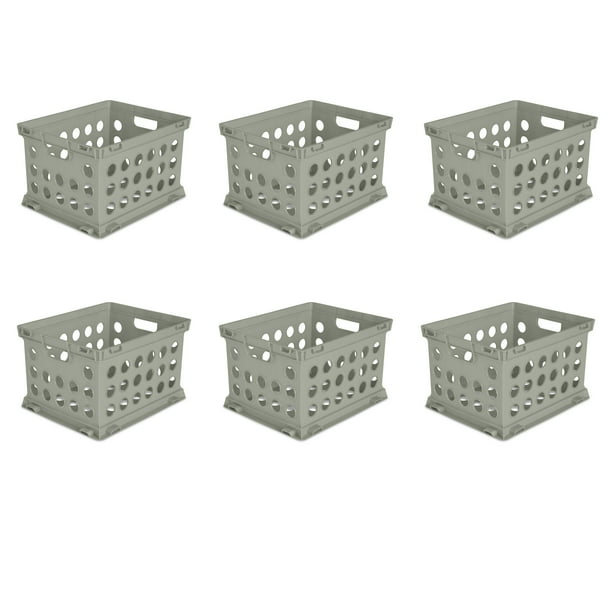 Sterilite File Crate Plastic, Green River, Set of 6 - Walmart Business ...