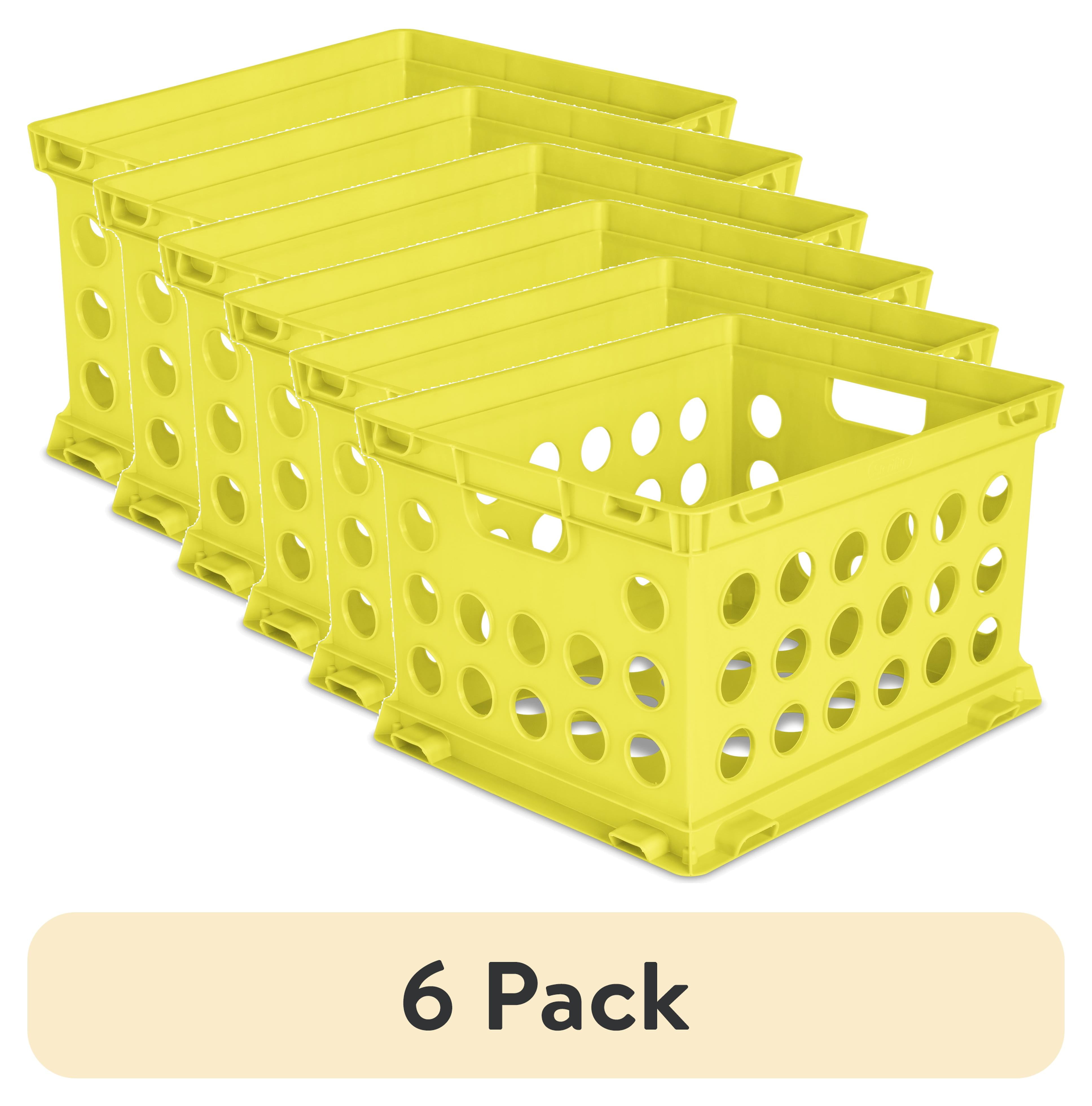 (6 pack) Sterilite File Crate Plastic, Lemon Lime - Walmart.com