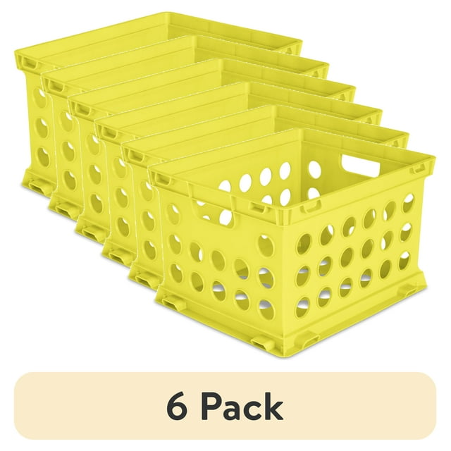 (6 pack) Sterilite File Crate Plastic, Lemon Lime - Walmart.com