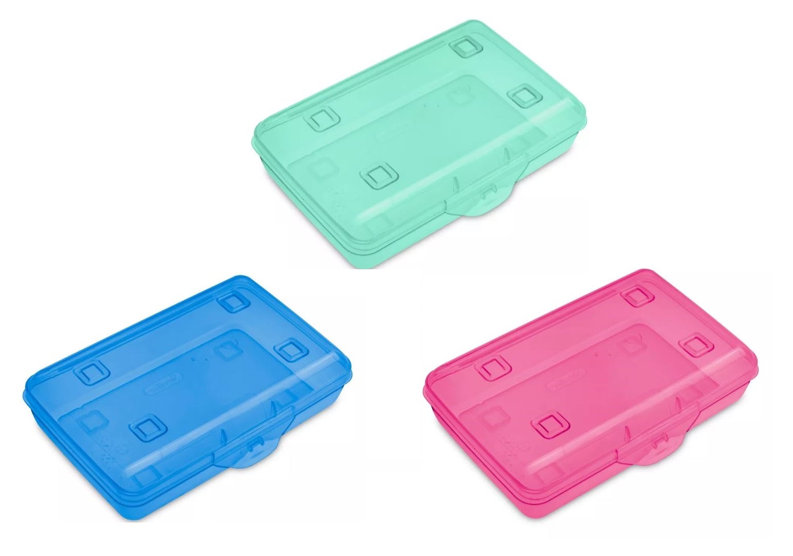 Sterilite Flat Top Pencil Box, 3 Color - Walmart.com