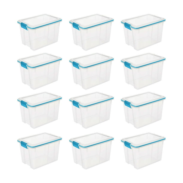 Sterilite Large 20 Qt Storage Container Tote with Latching Lids, (12 ...