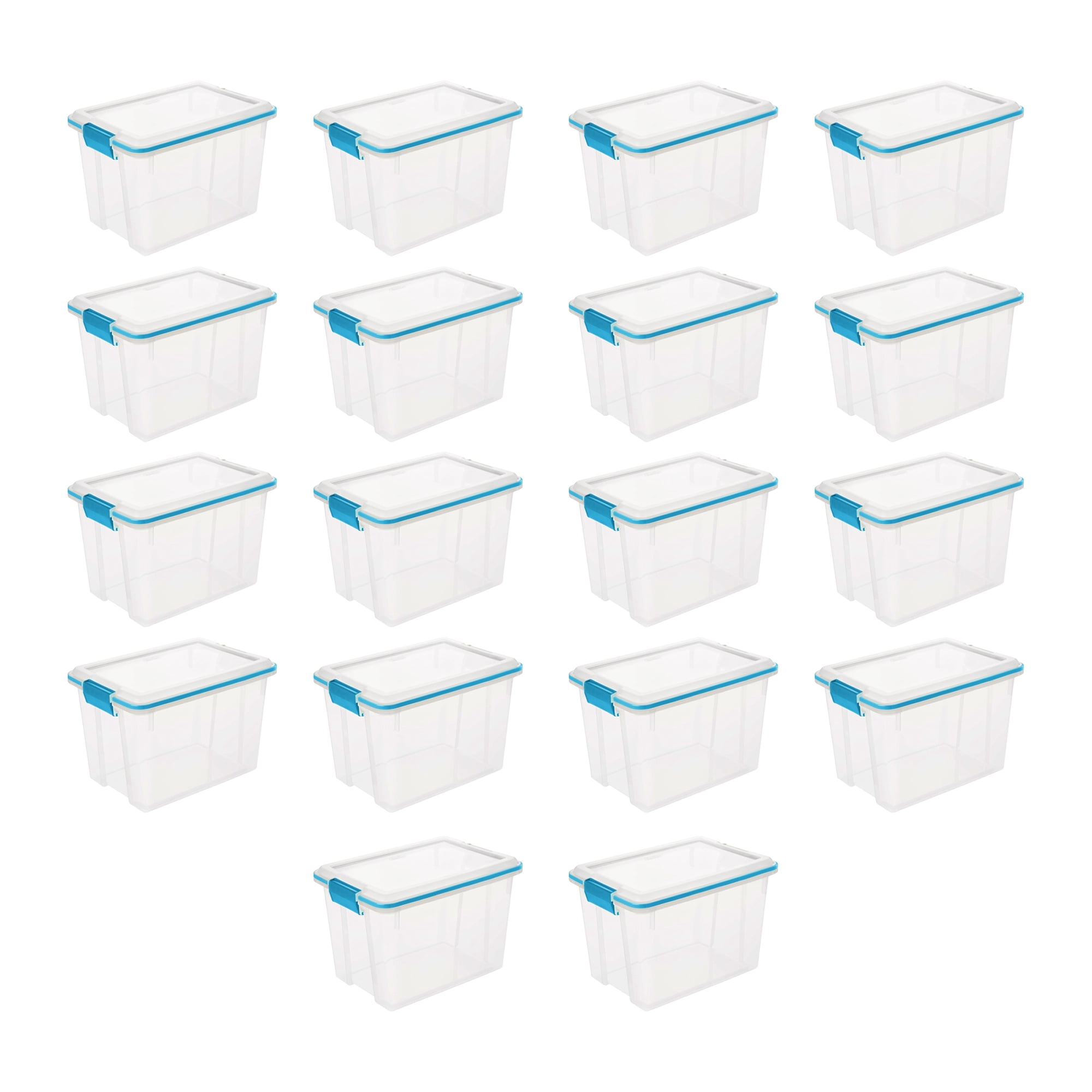 Sterilite 20 Qt Plastic Storage Tubs with Latching Lids, Large ...