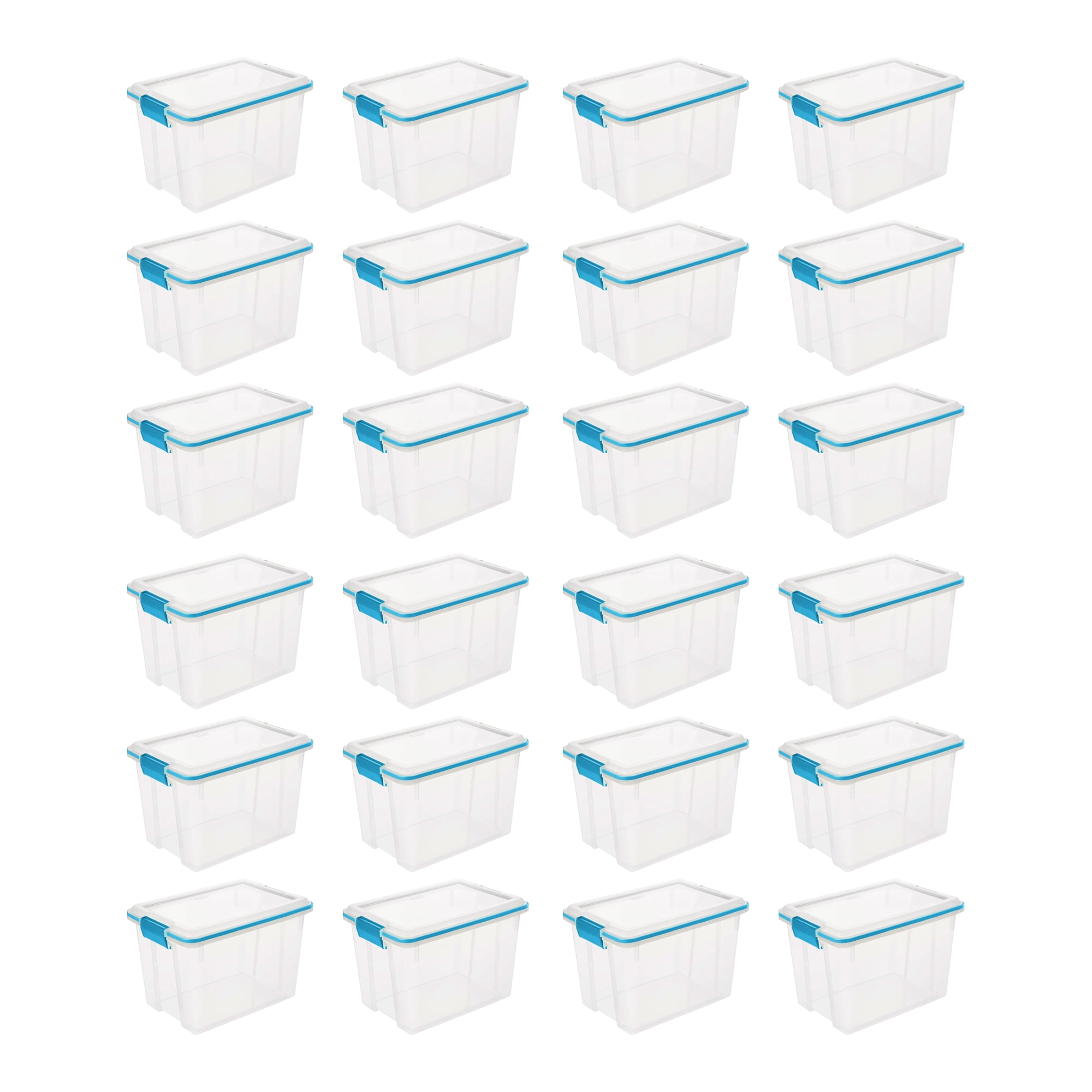 Sterilite 20 Qt Plastic Storage Bins, Large Tote Boxes with Latching ...