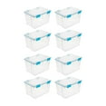 Sterilite 32 Qt Plastic Bins, Large Storage Tote with Latching Lids (8 ...