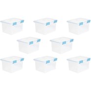 Really Useful Box Snap-Lid Storage Bin - 42 Litre - Clear & Blue ...