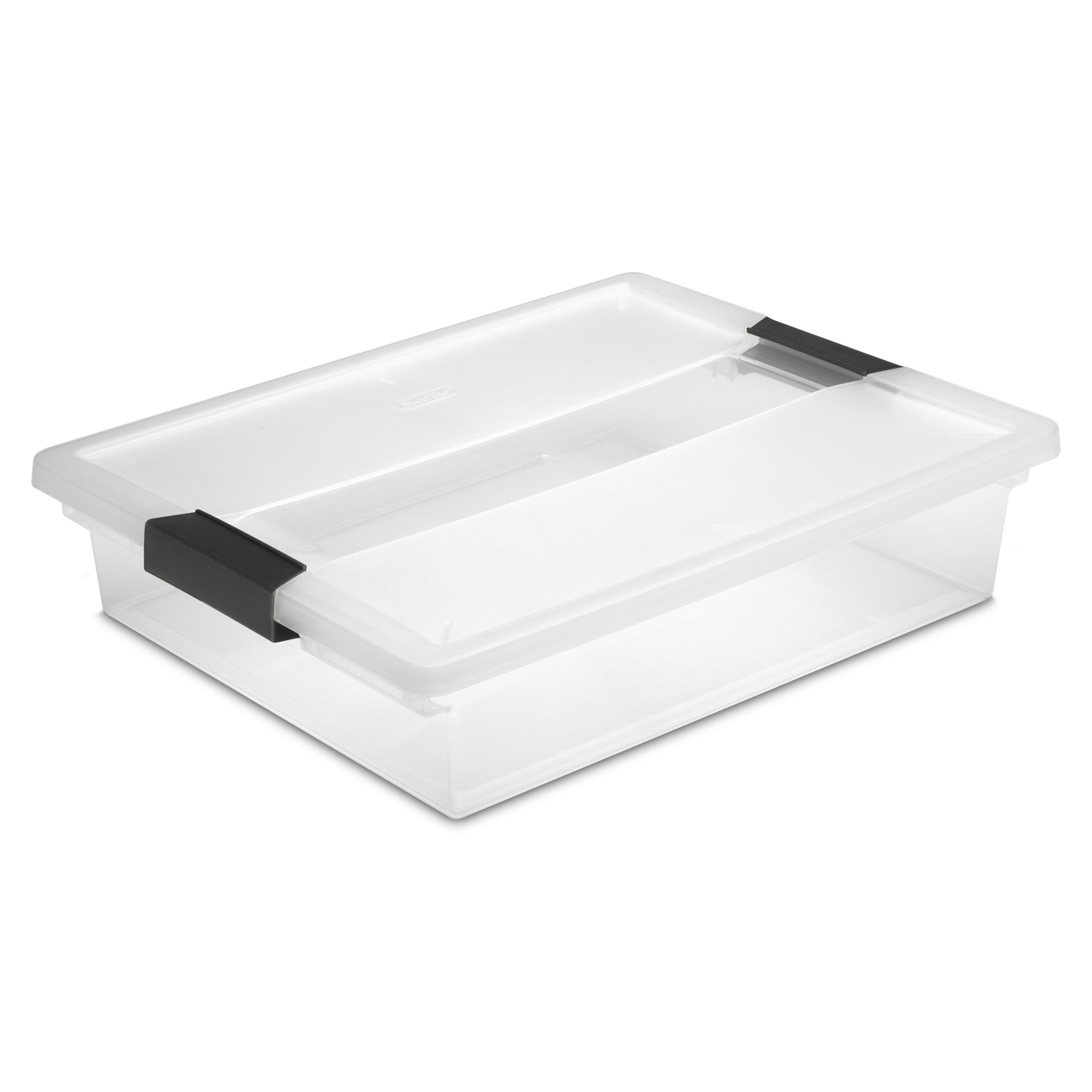 Sterilite Large Clip Box, Clear Plastic Storage Bin with Latching Lid ...