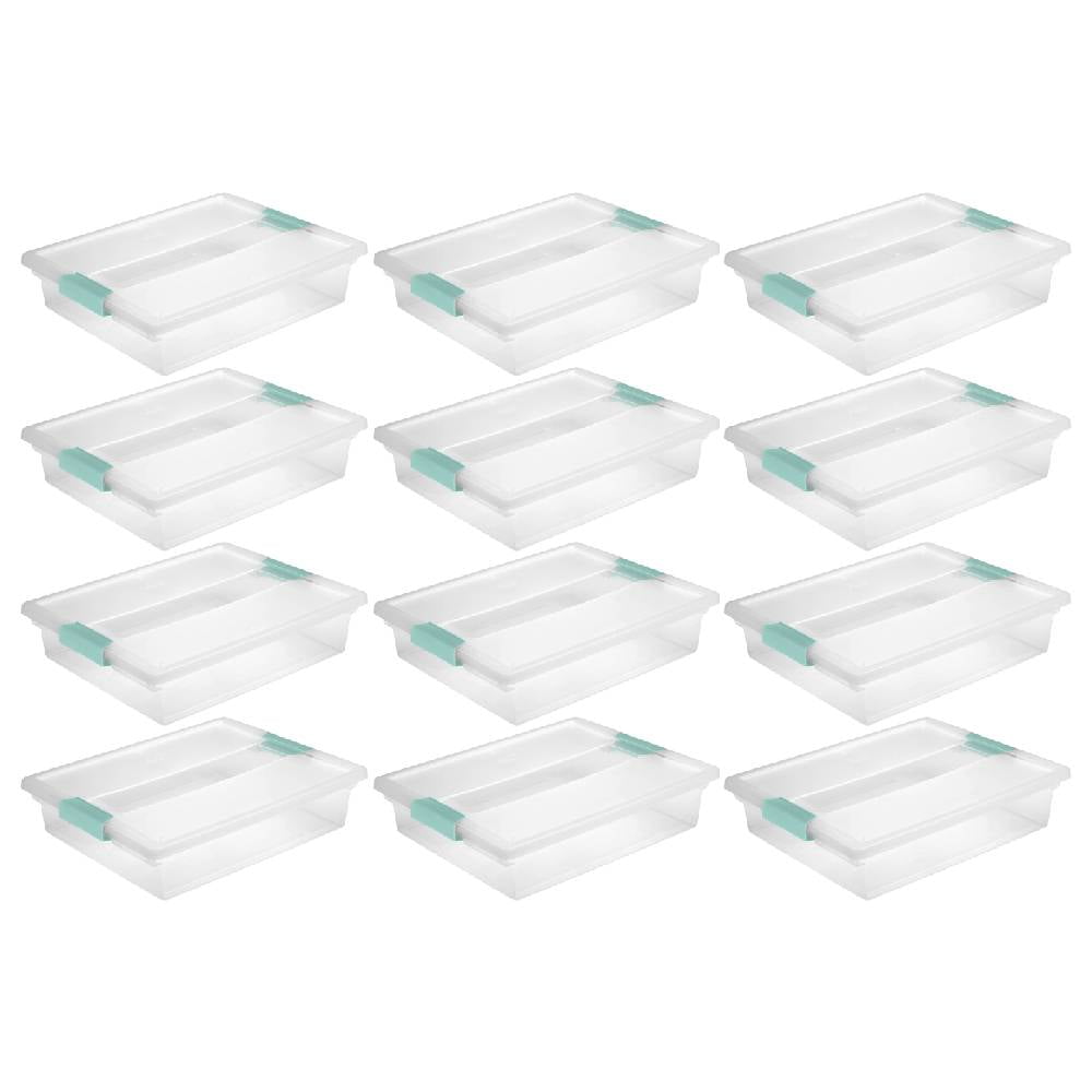 Sterilite Stackable Large Clip Box Storage Container, Clear Plastic ...
