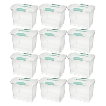 Sterilite File Box, Clear Plastic Bin with Black Lid, Letter or Legal ...
