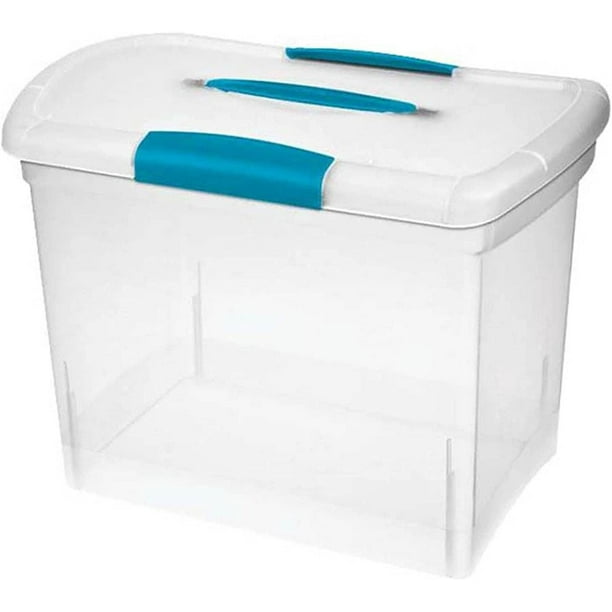 Sterilite Large Nesting ShowOffs File Box, Clear, with Latches, Letter ...
