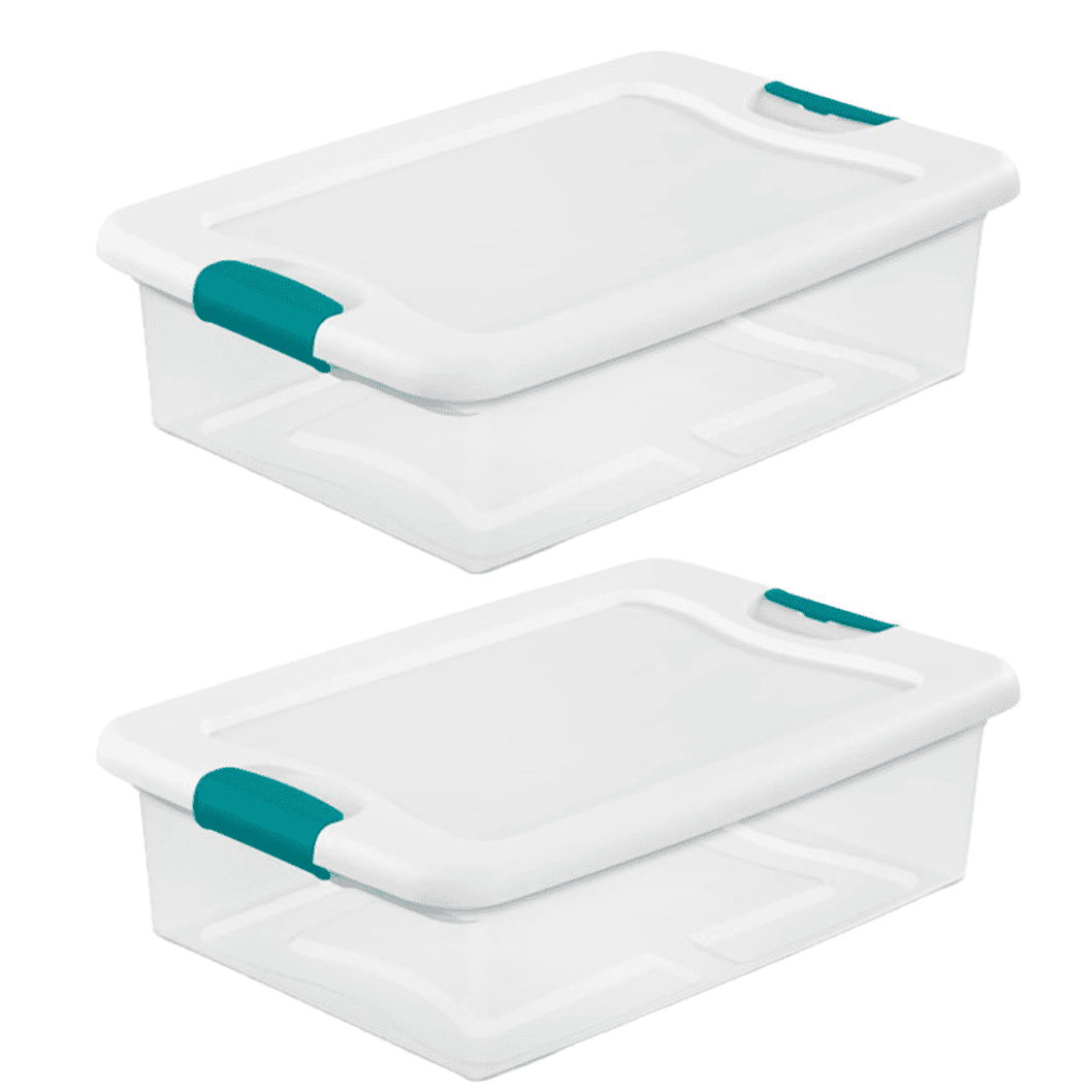 Sterilite Latching Storage Box 32-Qt 2 Pack - Clear Storage Bins with ...