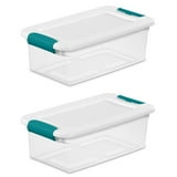 Sterilite 6 Quart Clear Plastic Storage Bins Container with Latch, Pack ...