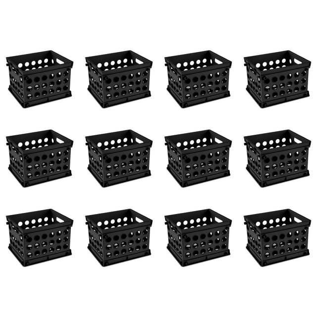 Sterilite Stackable Mini Storage Crate, Small Office Box, Set of 12 ...