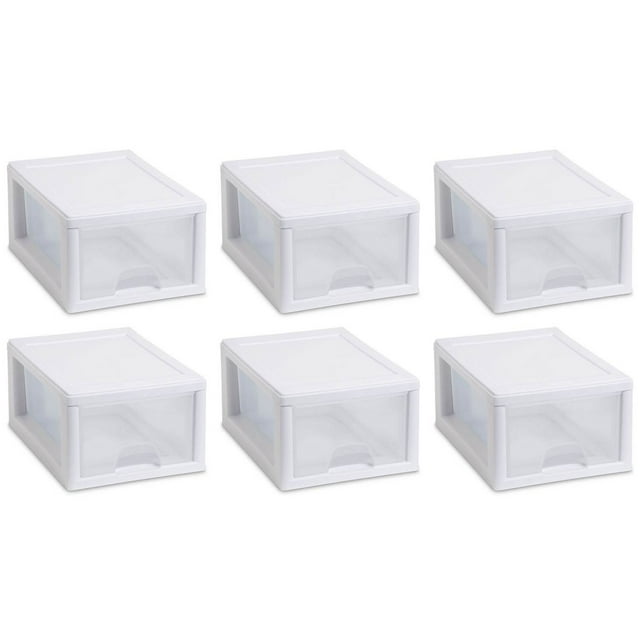 Sterilite Modular Stacking Storage Drawer Container Closet (6 Pack ...