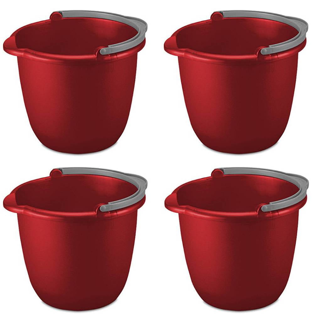 Brandclub - Sterilite Pail With Spout And Handle 10 Quart Red Plastic ...