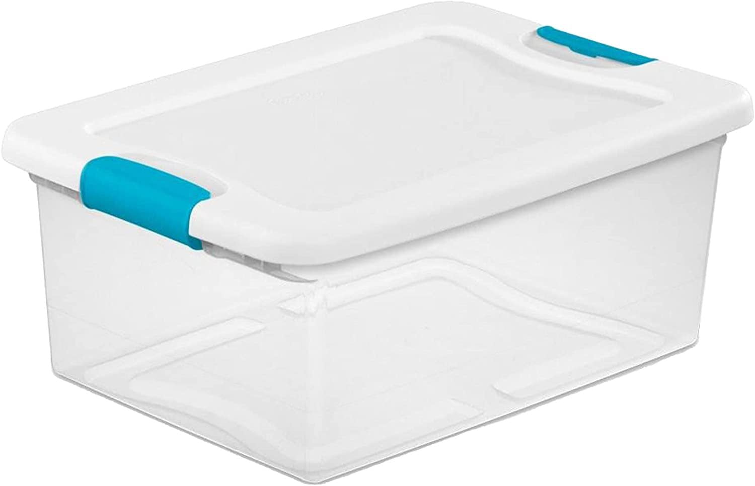 Sterilite 15 Quart Plastic Stacking Storage Box with Snap Latching Lid ...