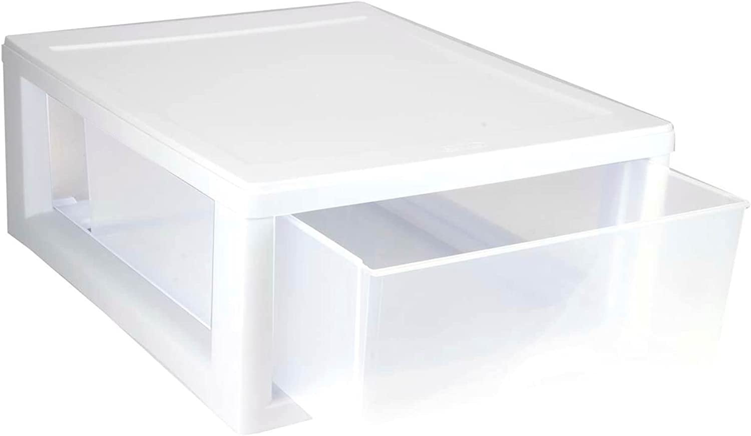 Sterilite Plastic 16 Quart Single Box Modular Stacking Organization ...